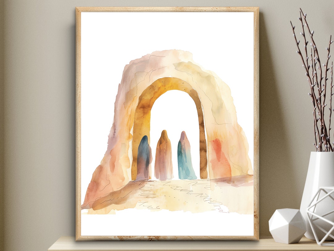 Three Marys at Jesus Tomb | He Has Risen Resurrection, Minimal ...