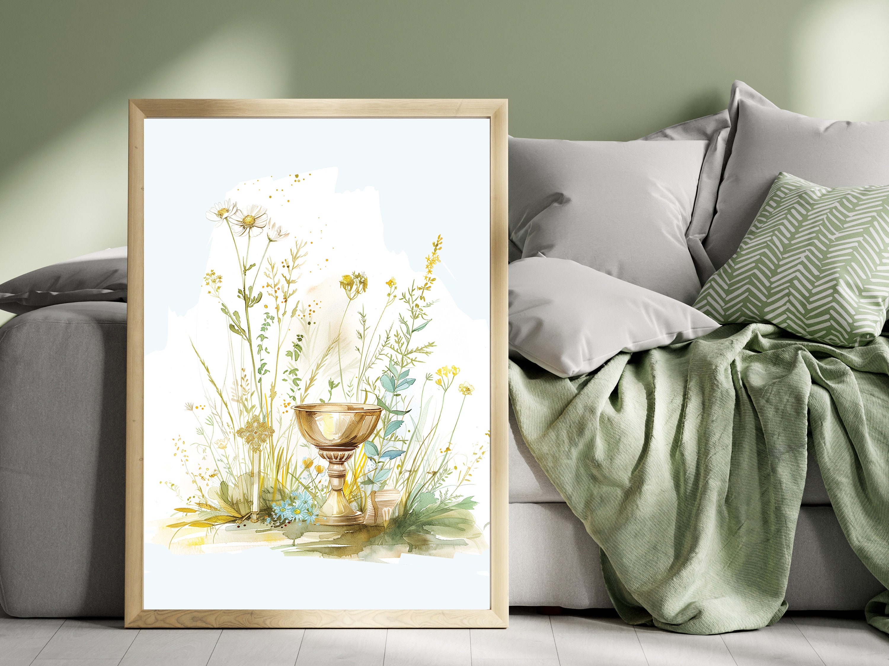 Sacred Chalice Holy Communion, Modern Digital Wall Art, Bible Digital ...