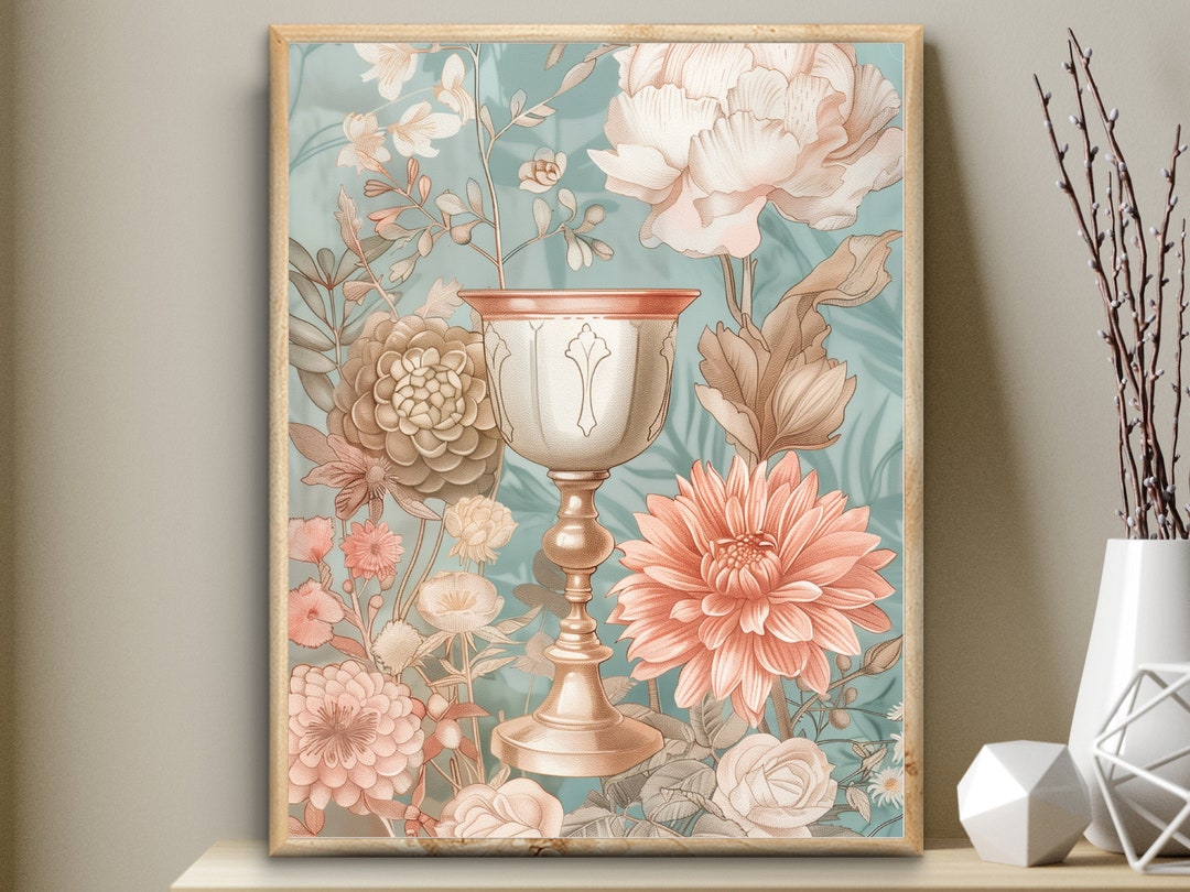 Sacred Chalice Holy Communion, Modern Digital Wall Art, Bible Digital ...