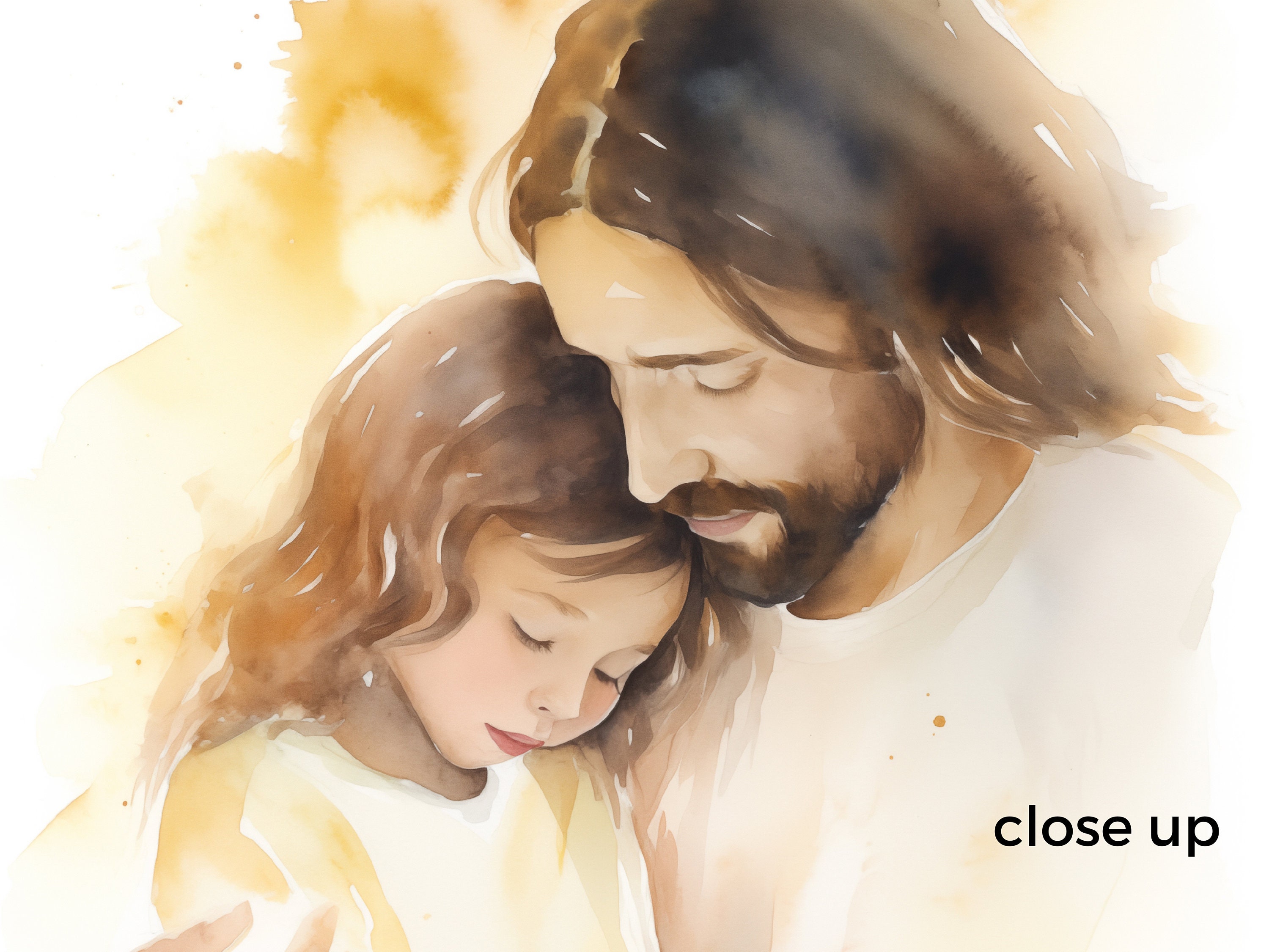 Jesus Hugging a Little Girl With Light Brown Hair, Toddler, I Am a ...