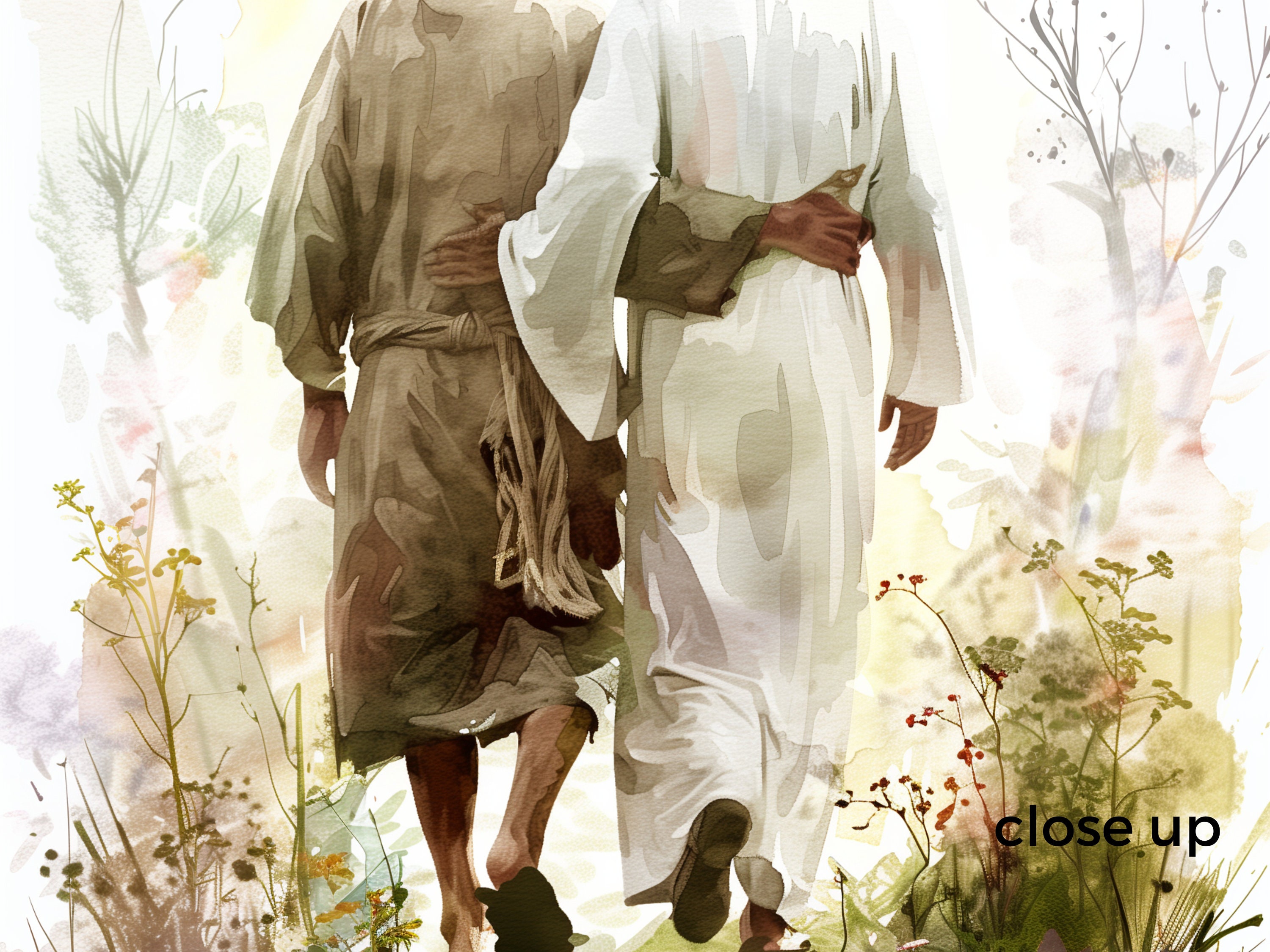 Safe in His Arms, Jesus With a Senior Man, Art Printable, Bible Digital ...