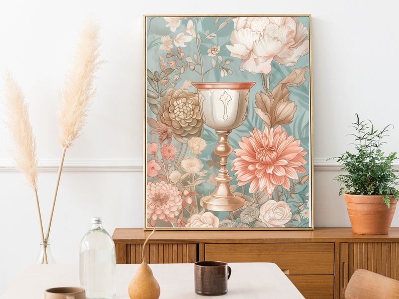 Sacred Chalice Holy Communion, Modern Digital Wall Art, Bible Digital ...