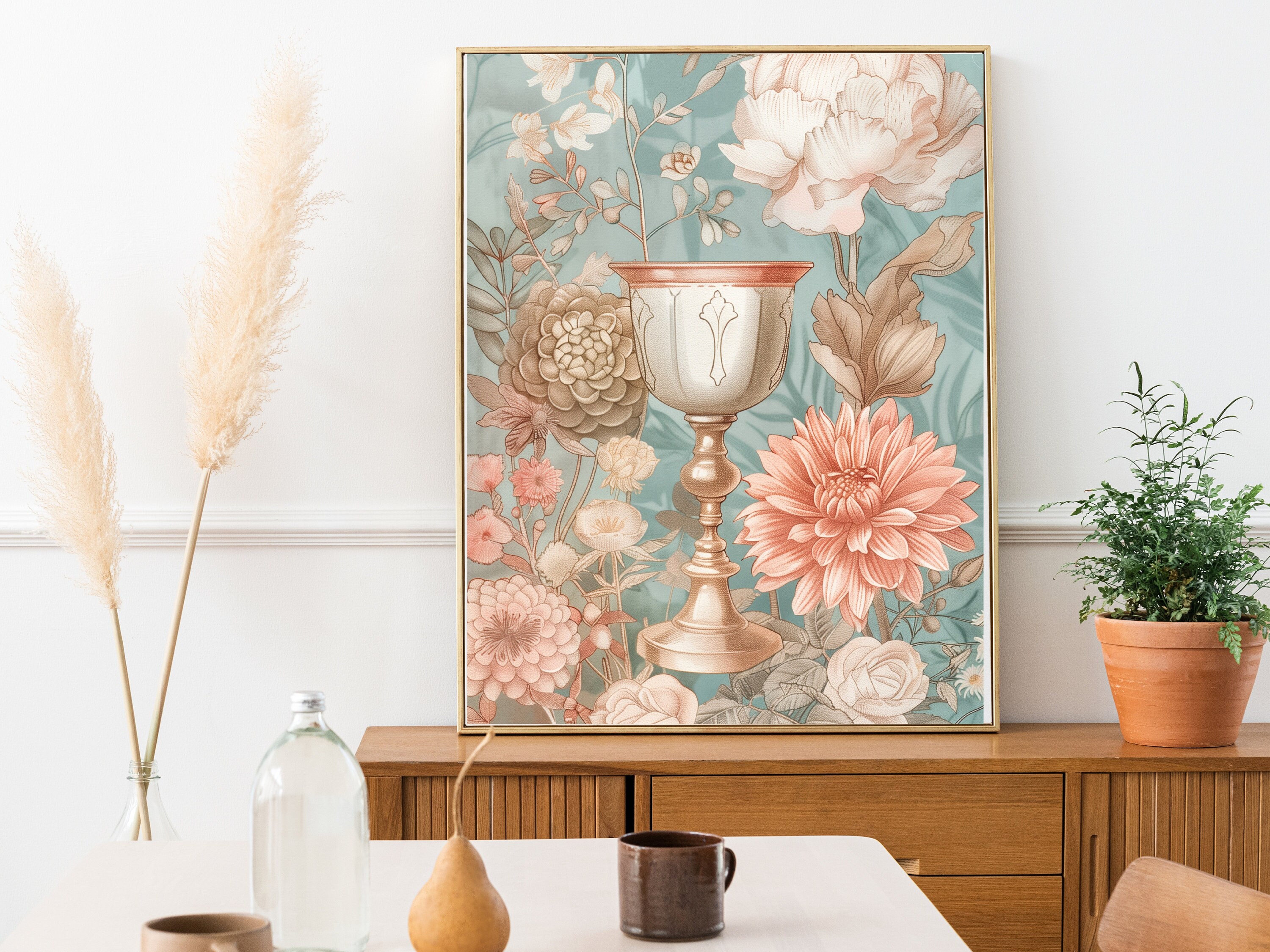 Sacred Chalice Holy Communion, Modern Digital Wall Art, Bible Digital ...