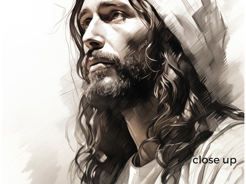 Jesus Christ Portrait Ink Sketch Art Modern Jesus Digital - Etsy