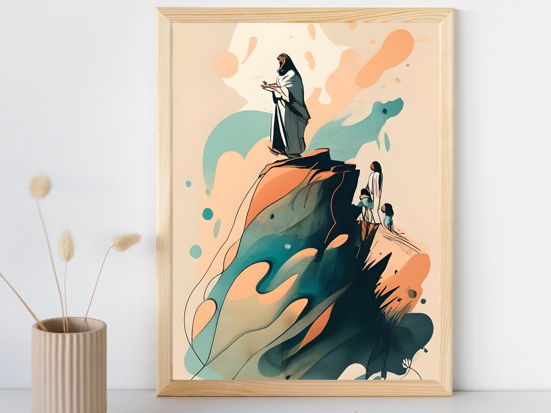 Modern Jesus Transfiguration Wall Art Digital Printable | Christian Ink ...
