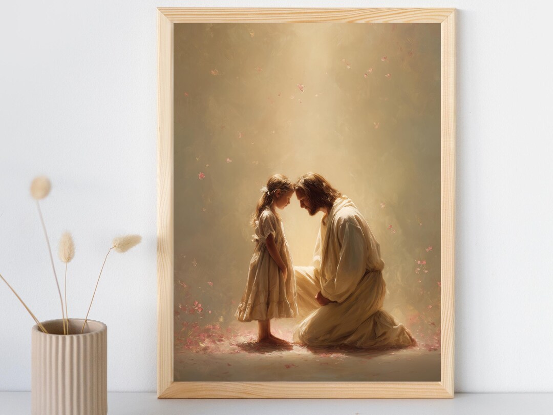 Jesus Praying With a Young Girl, INSTANT DOWNLOAD, A Child of God Wall ...