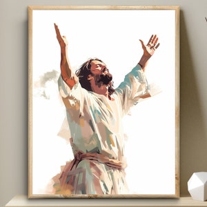 Ascended in Glory, Jesus Minimalist Wall Art | Jesus Art | Bible ...