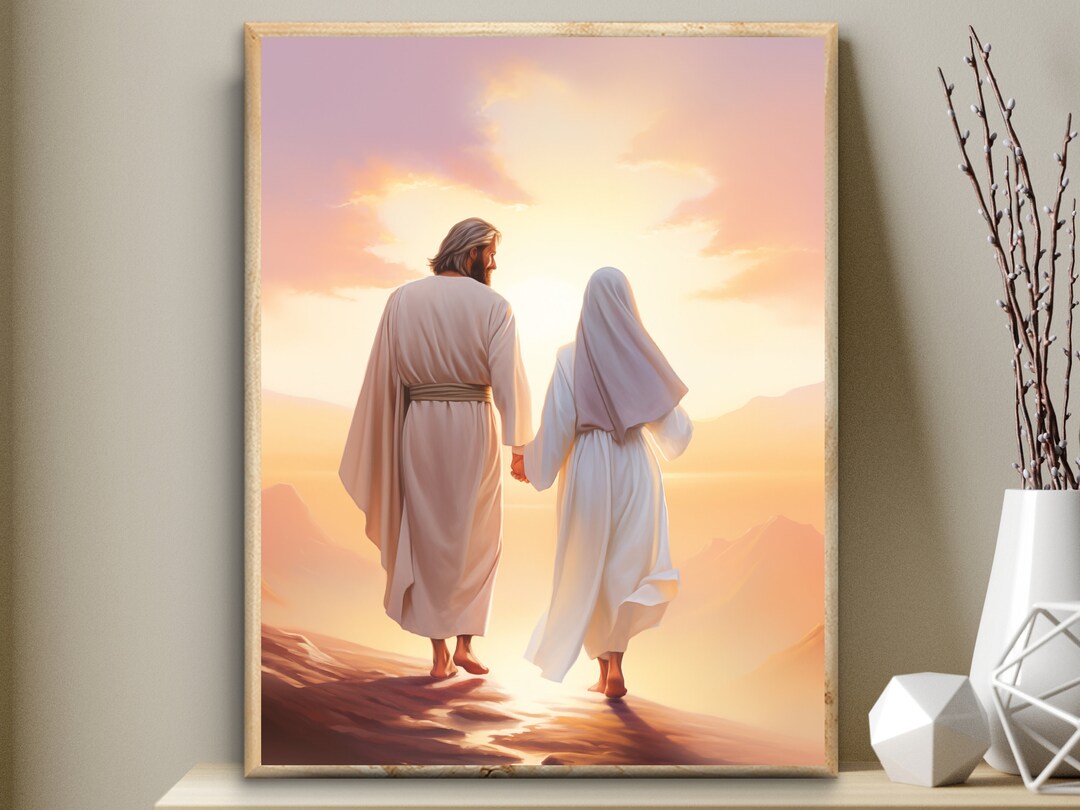 Jesus and Woman Watercolor Print, Christian Wall Art (digital Download ...
