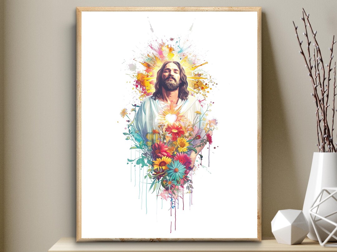 Sacred Heart of Jesus, the Saviour Heart, Bible Digital Print ...