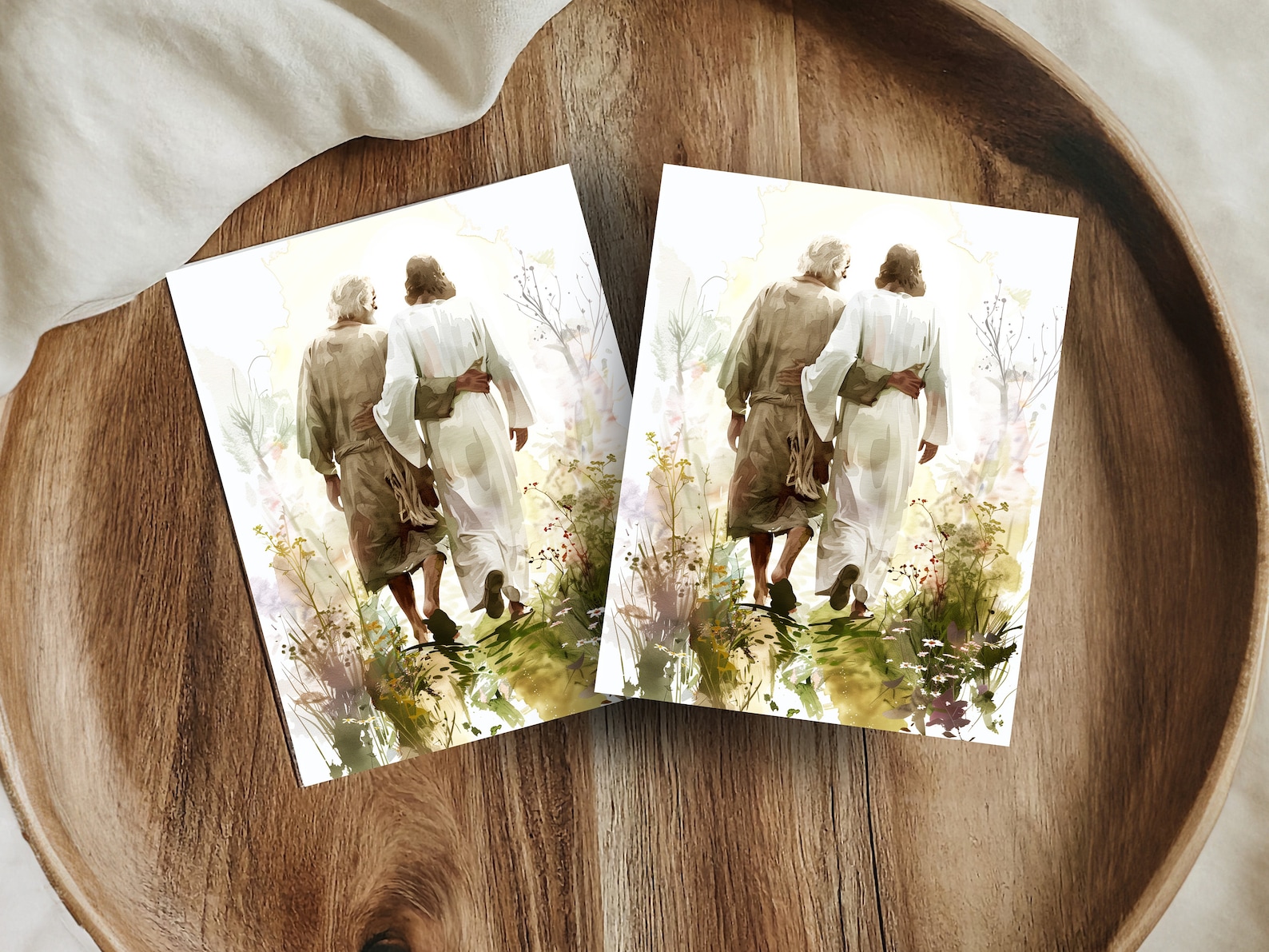 Safe in His Arms, Jesus With a Senior Man, Art Printable, Bible Digital ...