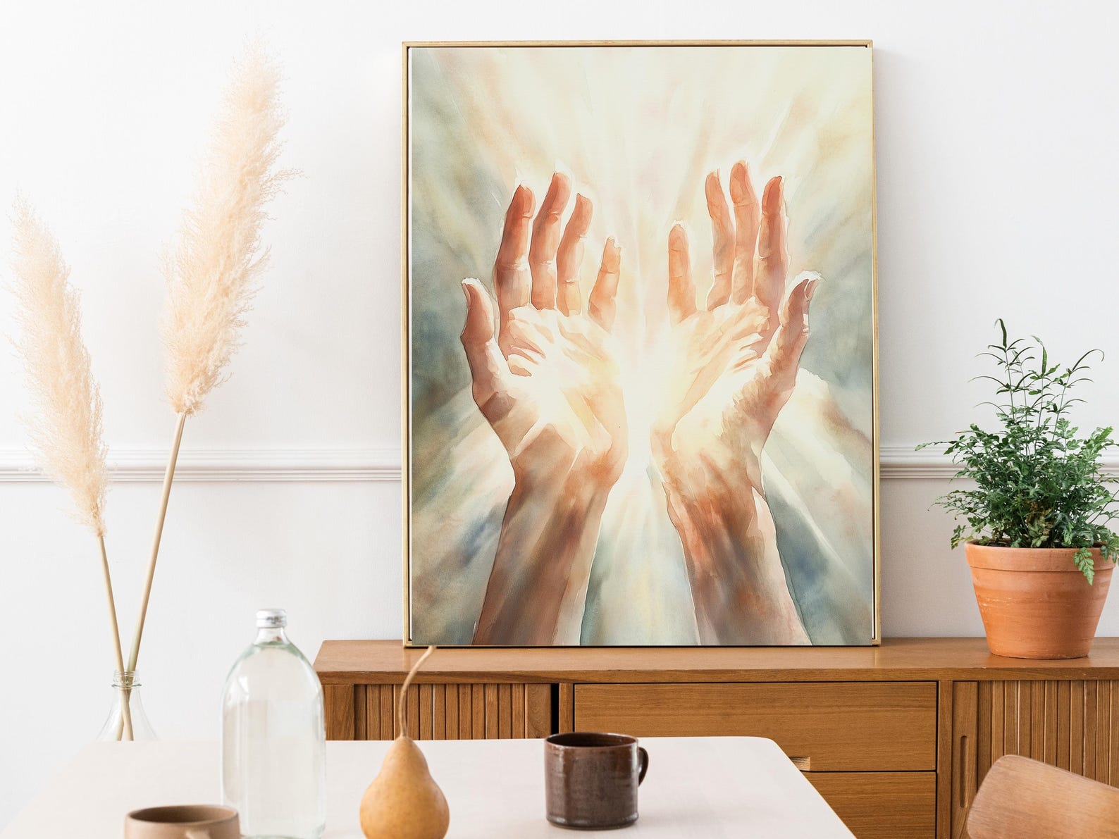 Jesus Christ Hands Offering Light, Inspirational Bible Digital Print ...