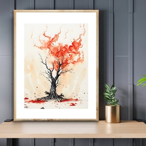 Moses and the Burning Bush, Bible Digital Art, Bible Ink Sketch, Bible ...