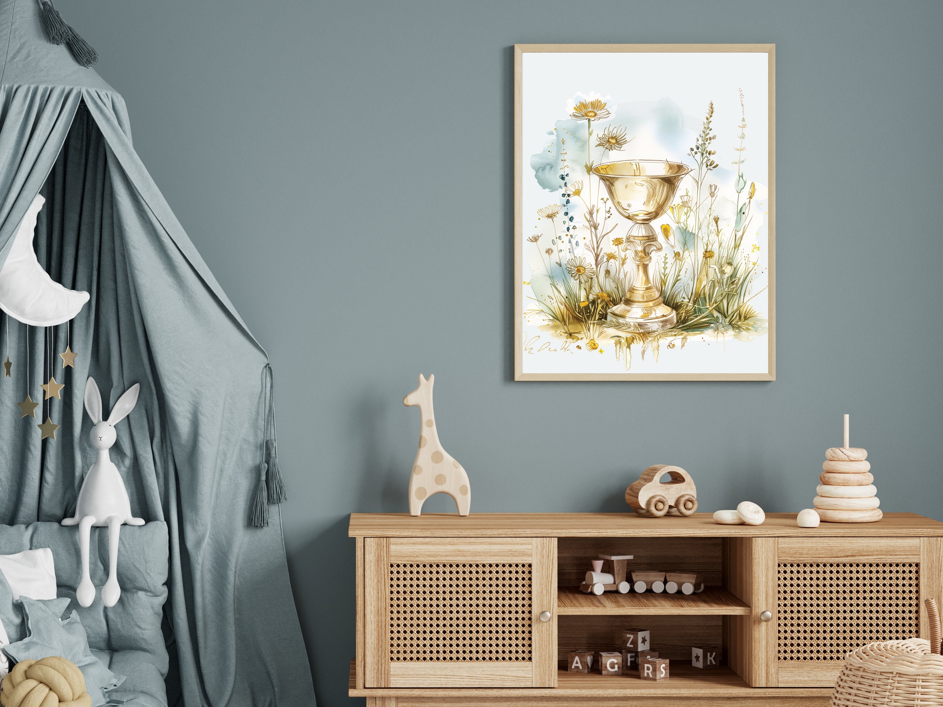 Sacred Chalice Holy Communion, Modern Digital Wall Art, Bible Digital ...