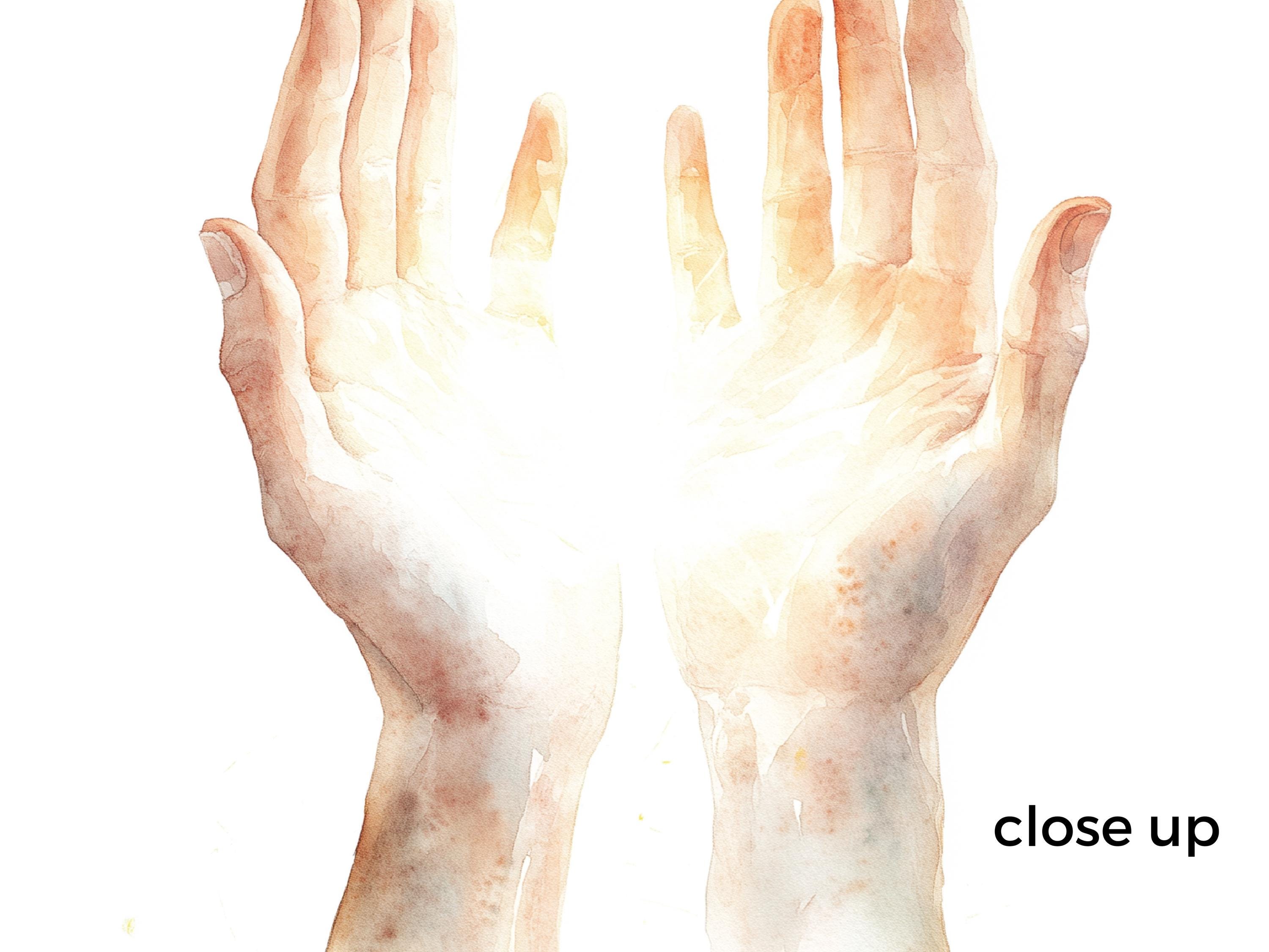 I Am the Light, Jesus Healing Hands Art, Inspirational Bible Digital ...