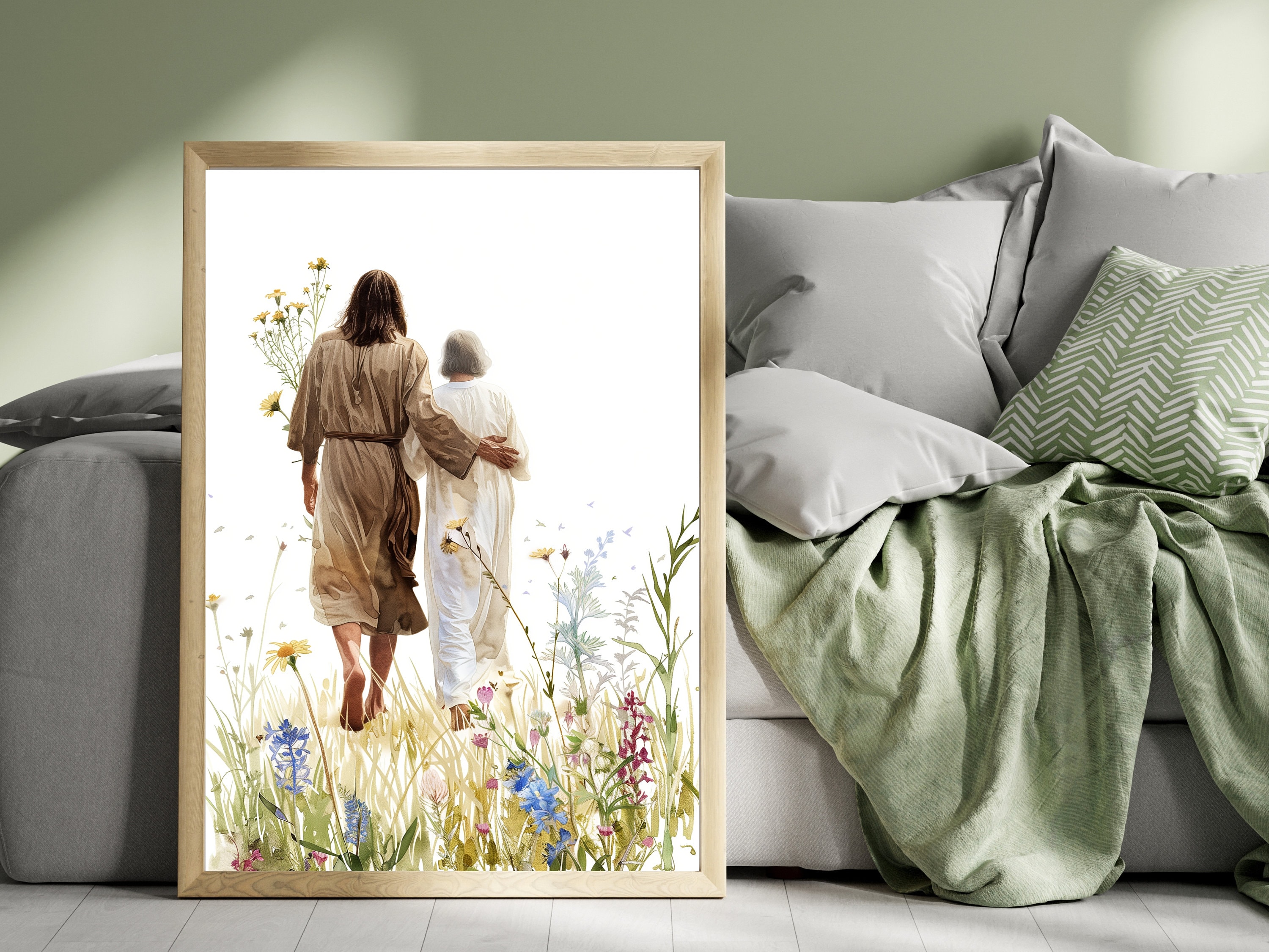 Safe in His Arms, Jesus With a Senior Woman, Transitioning Art ...