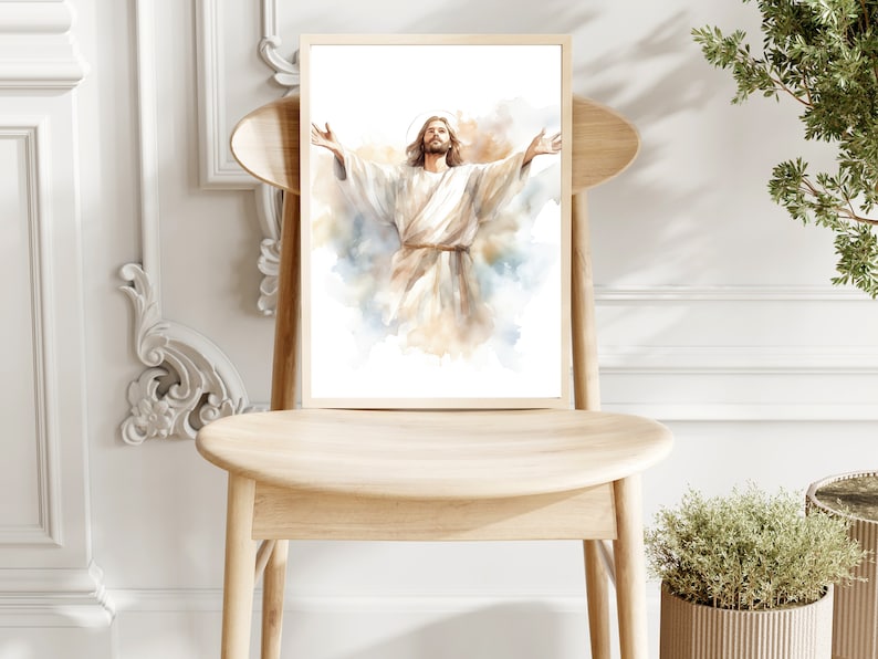 Ascension of Jesus Watercolor Print | Jesus Art | Bible Digital ...