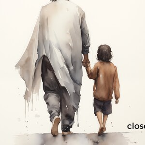 Jesus With a Little Boy, A Child of God, Bible Digital Print ...