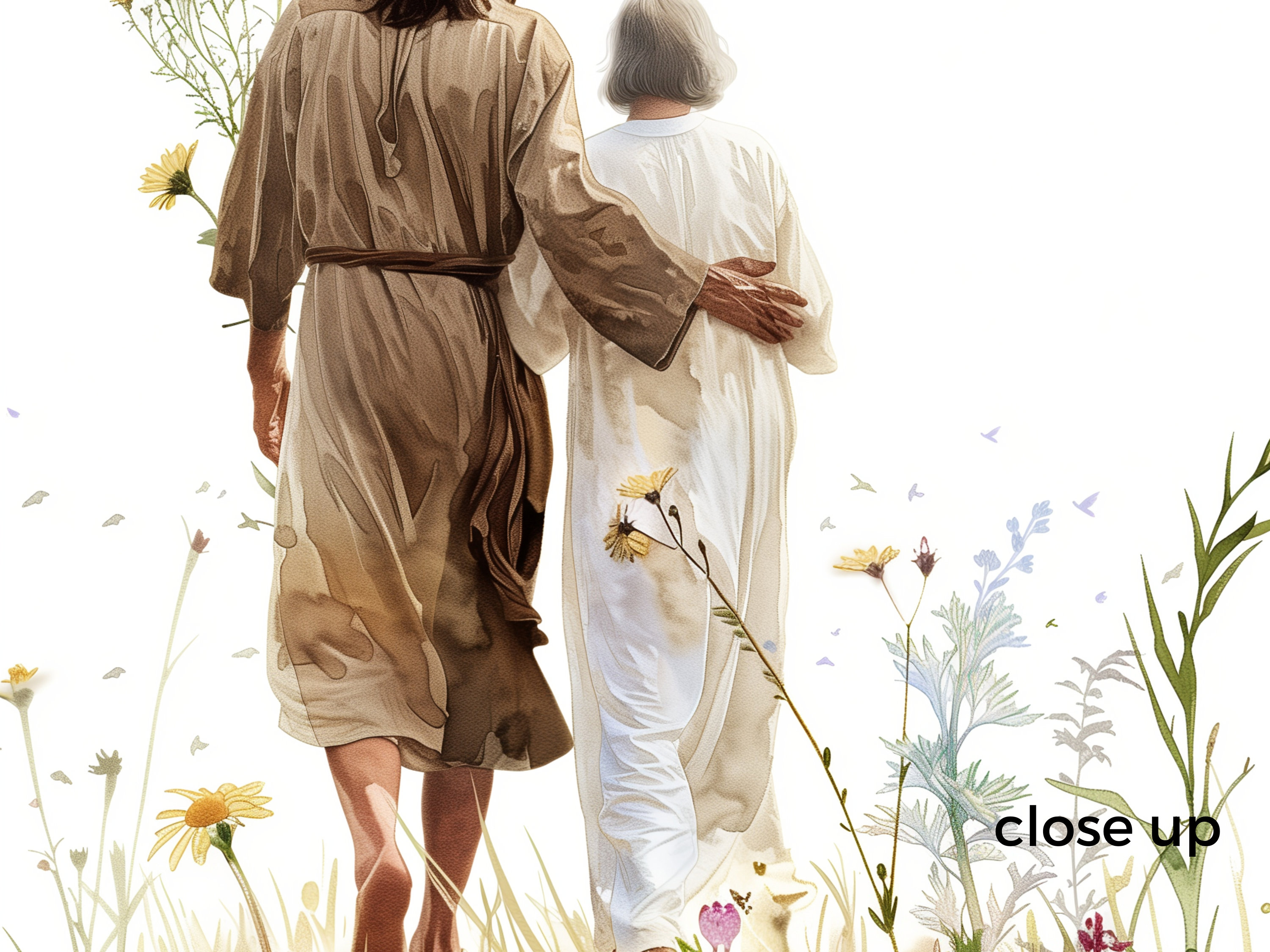 Safe in His Arms, Jesus With a Senior Woman, Transitioning Art ...