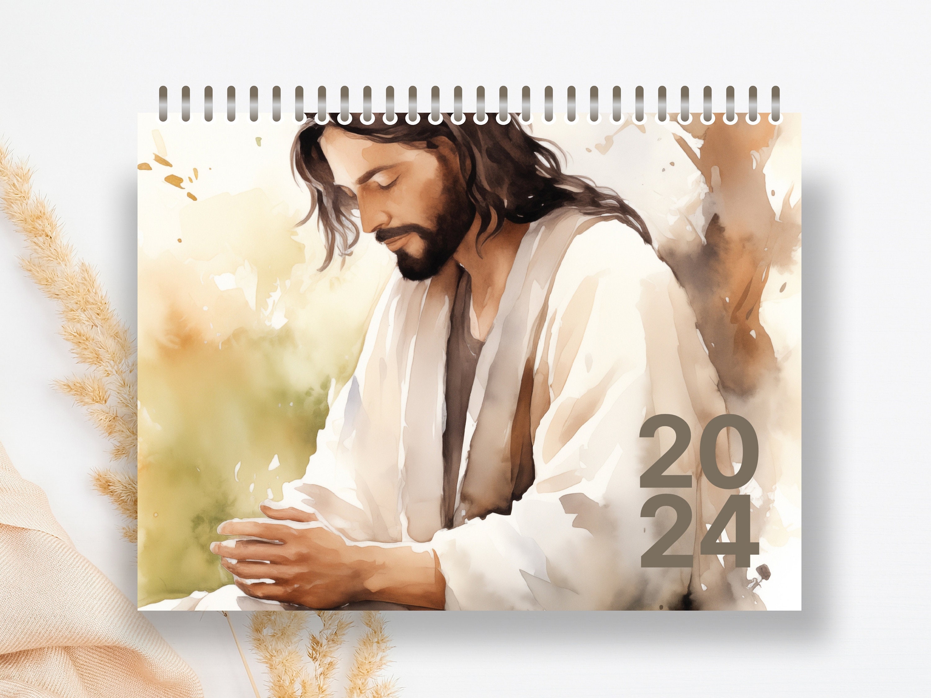 2024 Christian Wall Calendar Printable, Instant Download, Jesus Prints ...