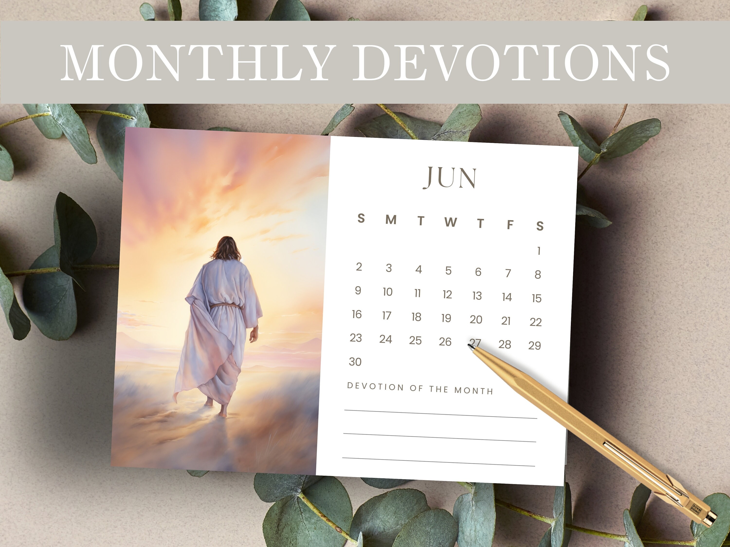 2024 Christian Calendar Printable, Instant Download, Jesus Prints and ...
