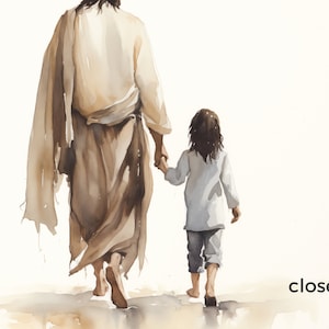 Jesus With a Boy, A Child of God, Bible Digital Print, Watercolor Wall ...