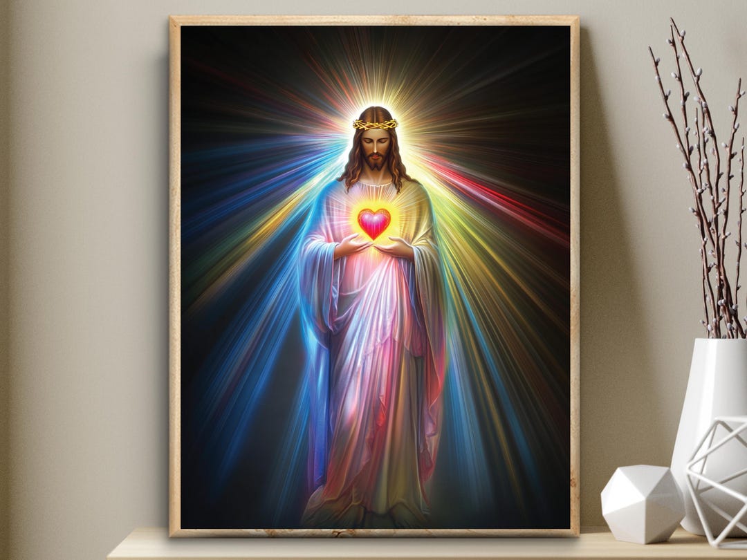 Sacred Heart of Jesus Watercolor Print: Christian LDS Wall Art (digital ...