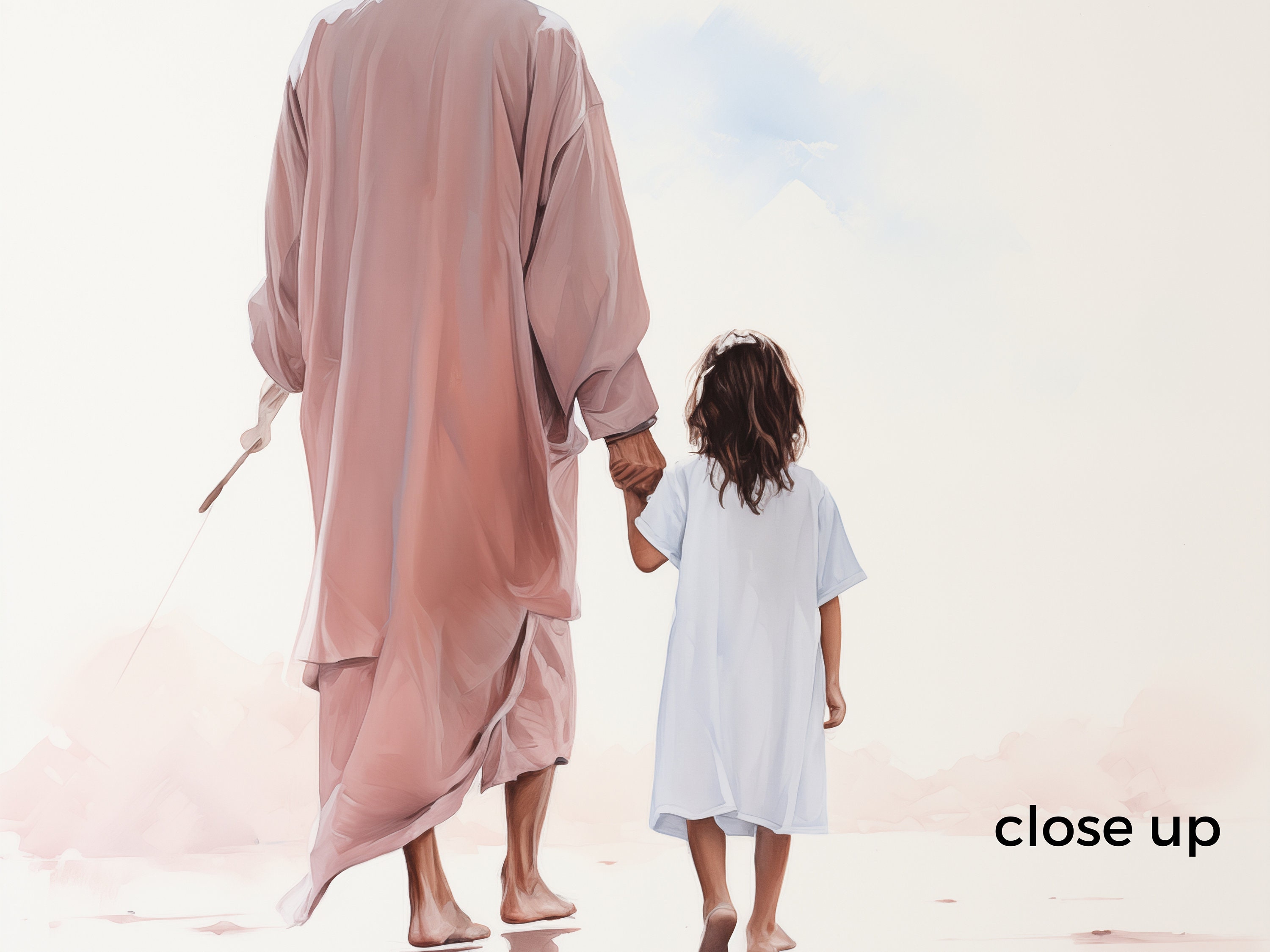 Jesus Christ With a Short Brown Hair Girl Printable, Bible Digital ...