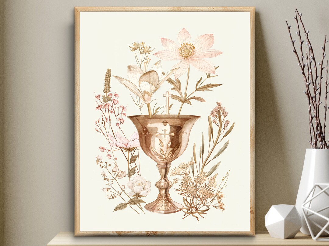 Sacred Chalice Holy Communion, Modern Digital Wall Art, Bible Digital ...