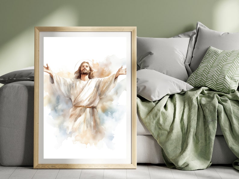 Ascension of Jesus Watercolor Print | Jesus Art | Bible Digital ...