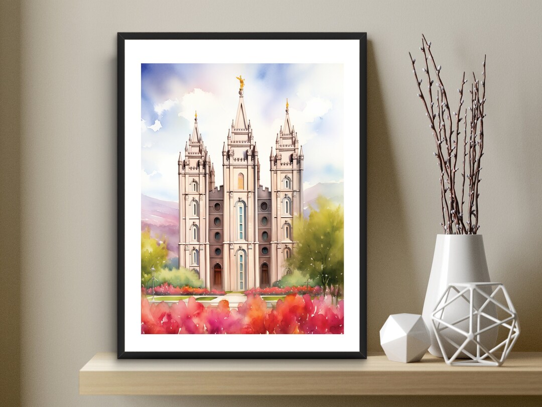 Salt Lake Temple Watercolor Print, LDS Wall Art, Printable Wall Decor ...