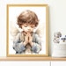 Angel Boy in Prayer Boho Watercolor Printable, Bible Digital Art ...