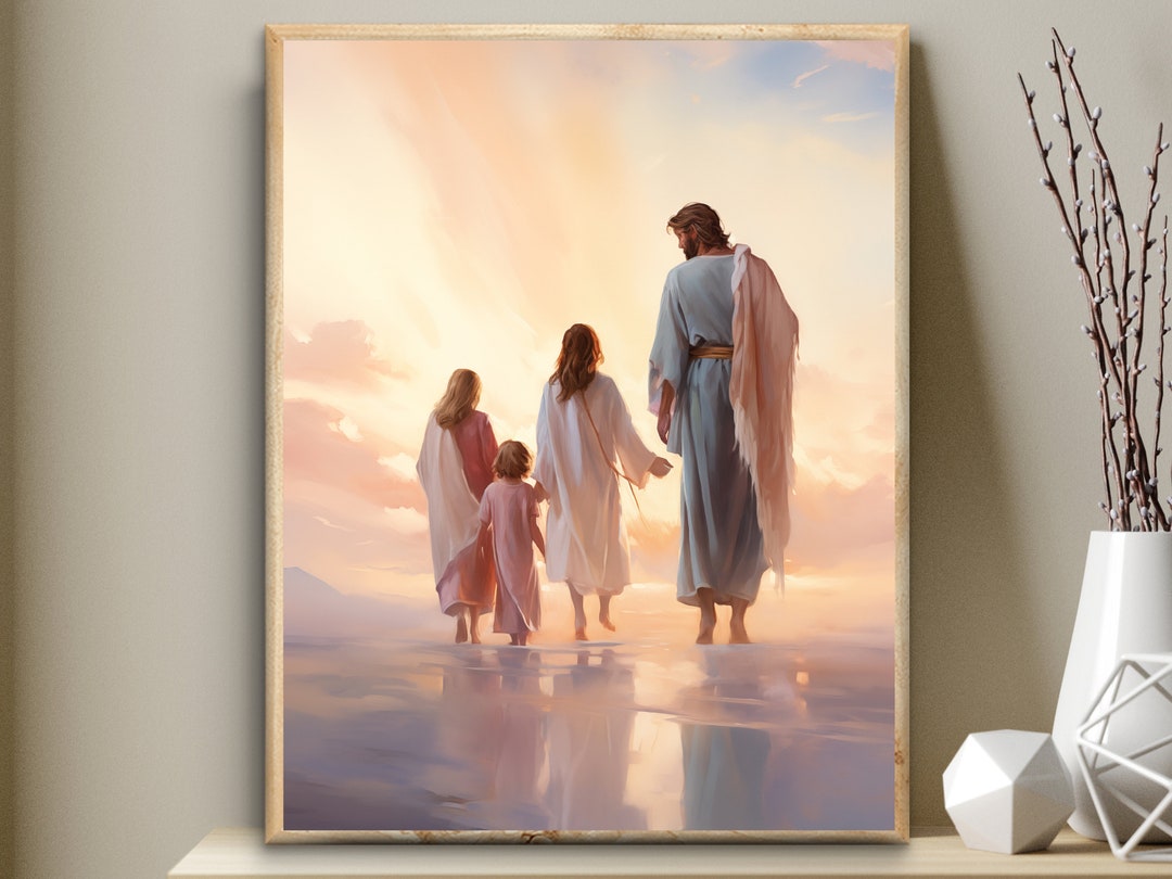 Jesus Christ With Three Sisters, Children, Girls, Digital Print, Ink ...
