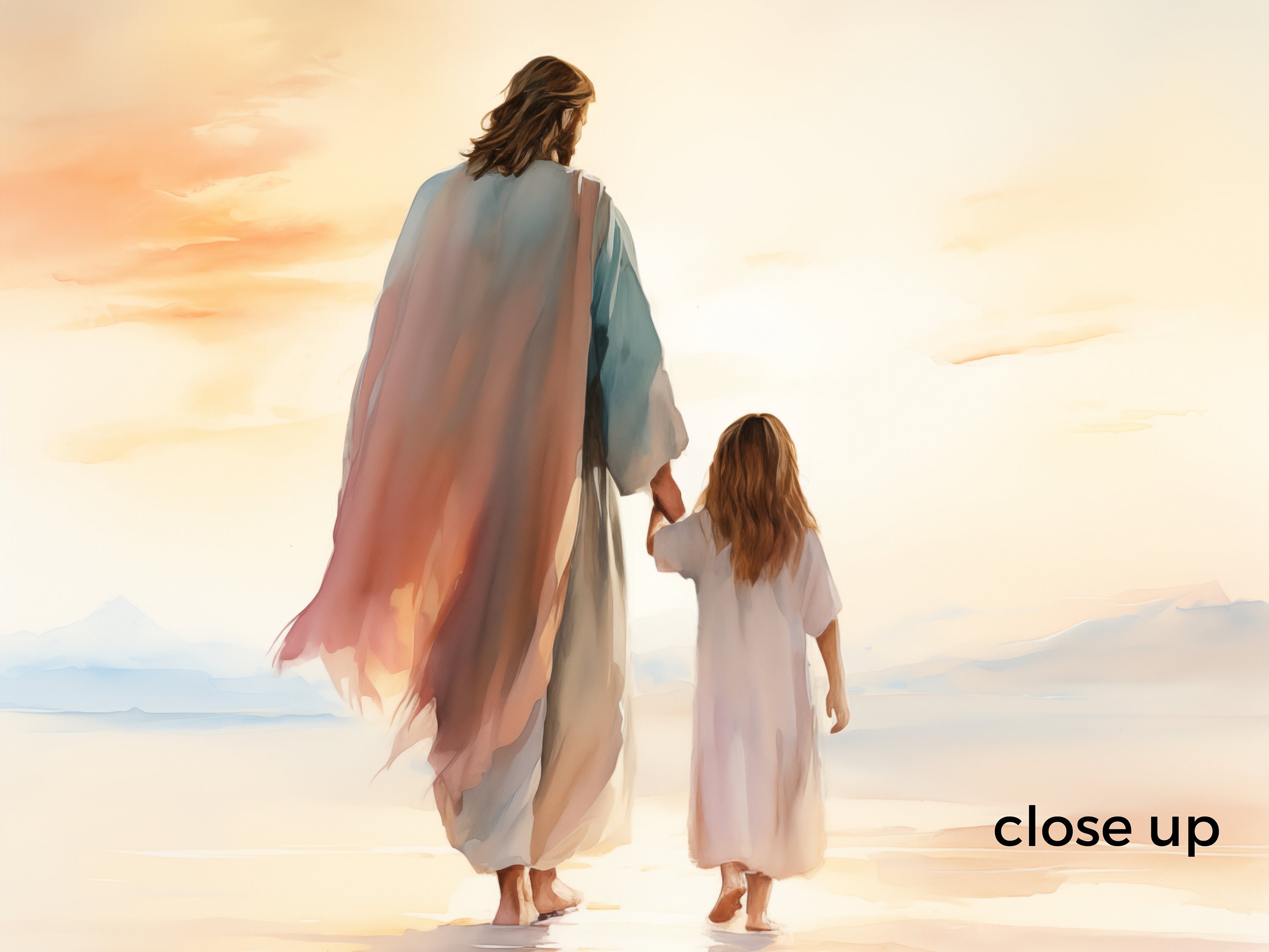 Let the Children Come to Me, Jesus With a Girl Printable, Bible Digital ...