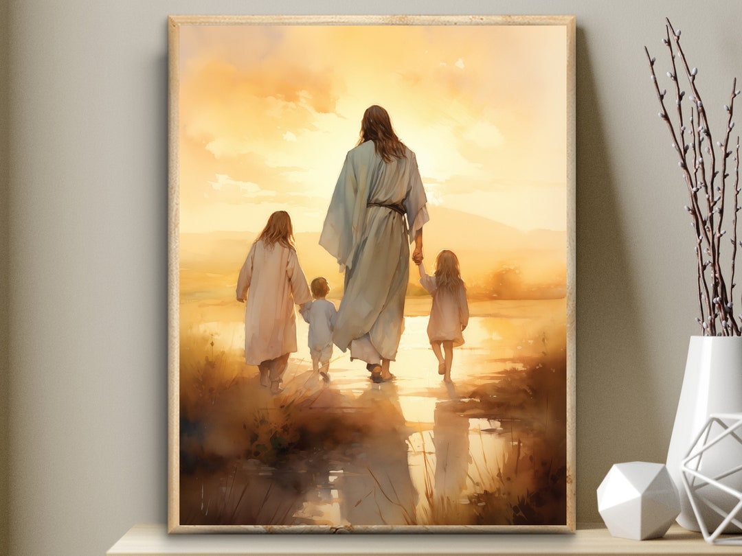 Jesus Christ With Two Girls and One Little Boy, Brother and Sisters ...