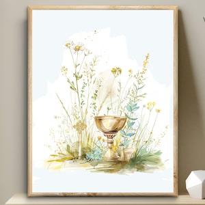 Sacred Chalice Holy Communion, Modern Digital Wall Art, Bible Digital ...