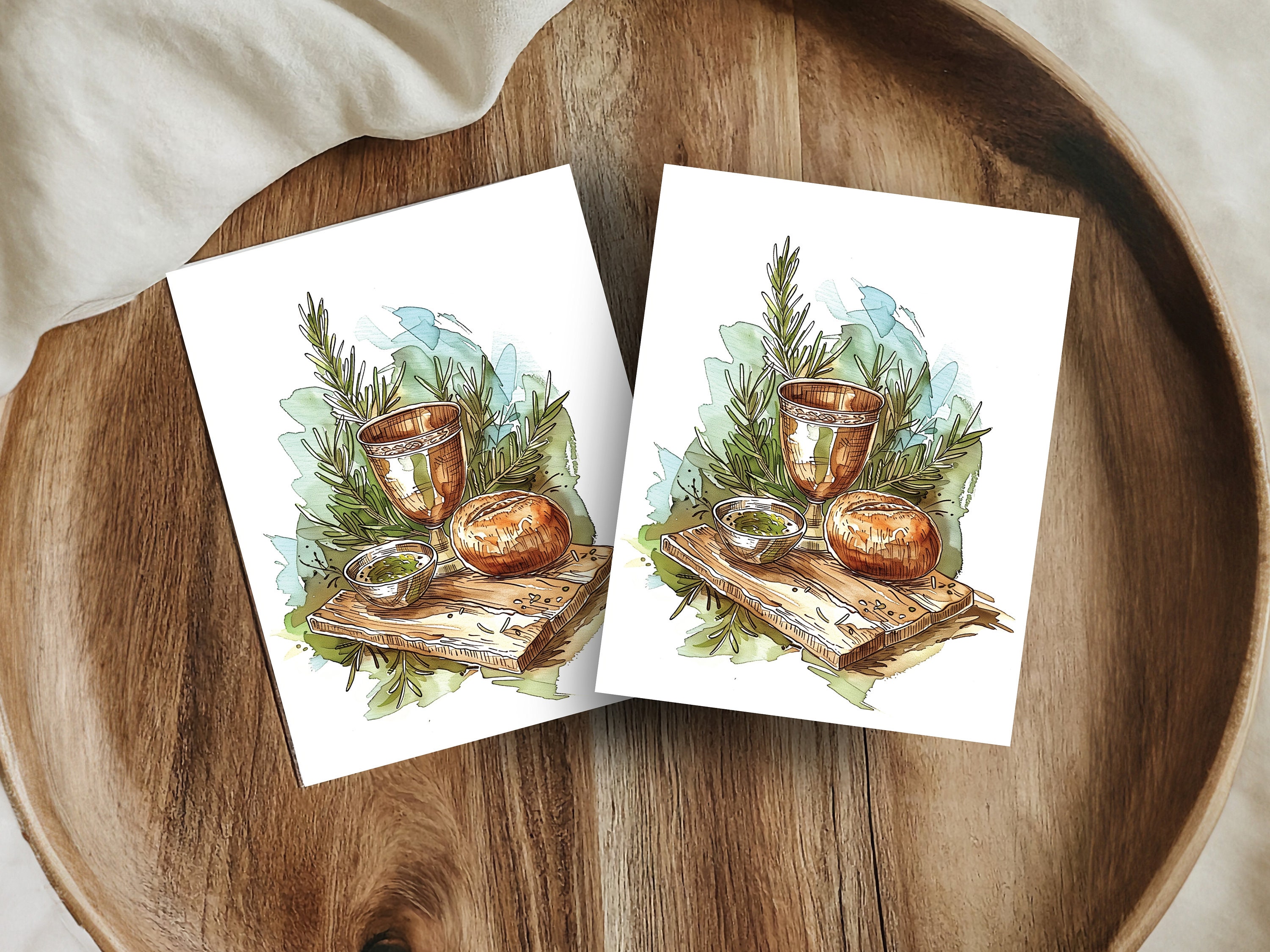 Holy Communion, Modern Digital Wall Art of Bread and Sacred Chalice ...