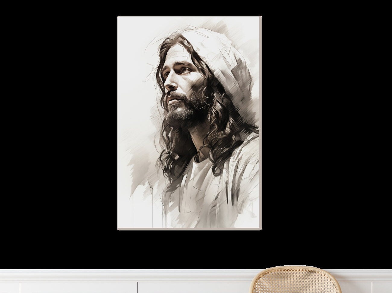 Jesus Christ Portrait Ink Sketch Art Modern Jesus Digital - Etsy
