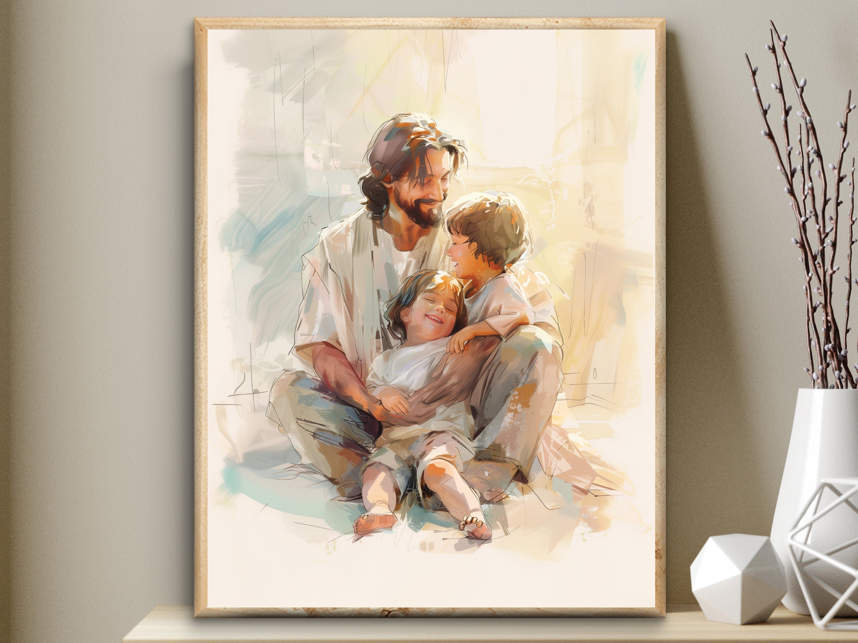 Jesus Christ With Two Boys Laughing, Brothers, Twins Bible Digital ...