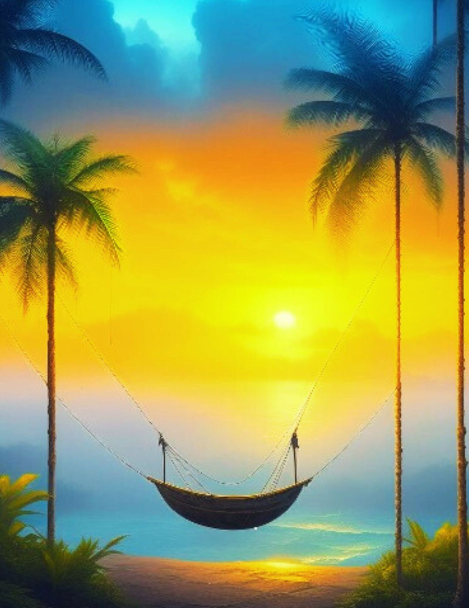 Sunset Digital Art, Printable, Instant Download, Painting, Modern Art ...