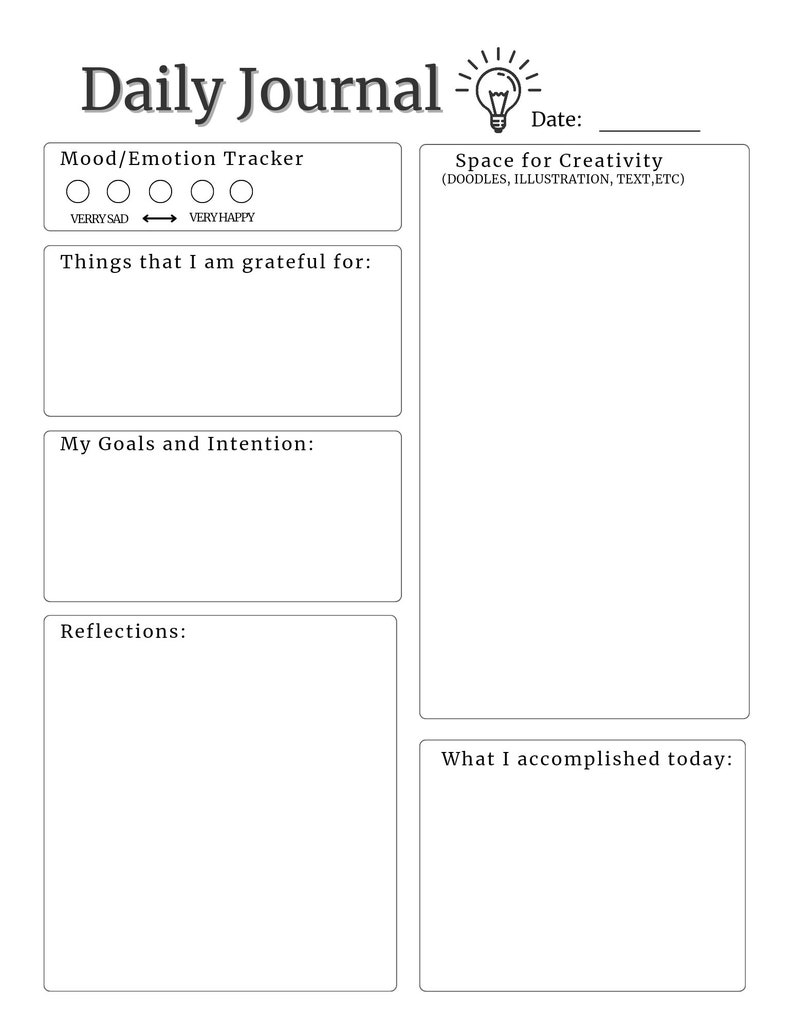 Gratitude and Daily Journal Templates. M102 Daily Plus Weekly Planner ...