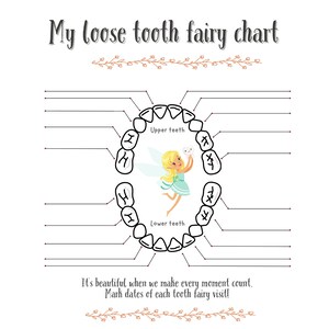 Tooth Fairy Certificate M79. 4 Themes. Printable Template to Log Teeth ...