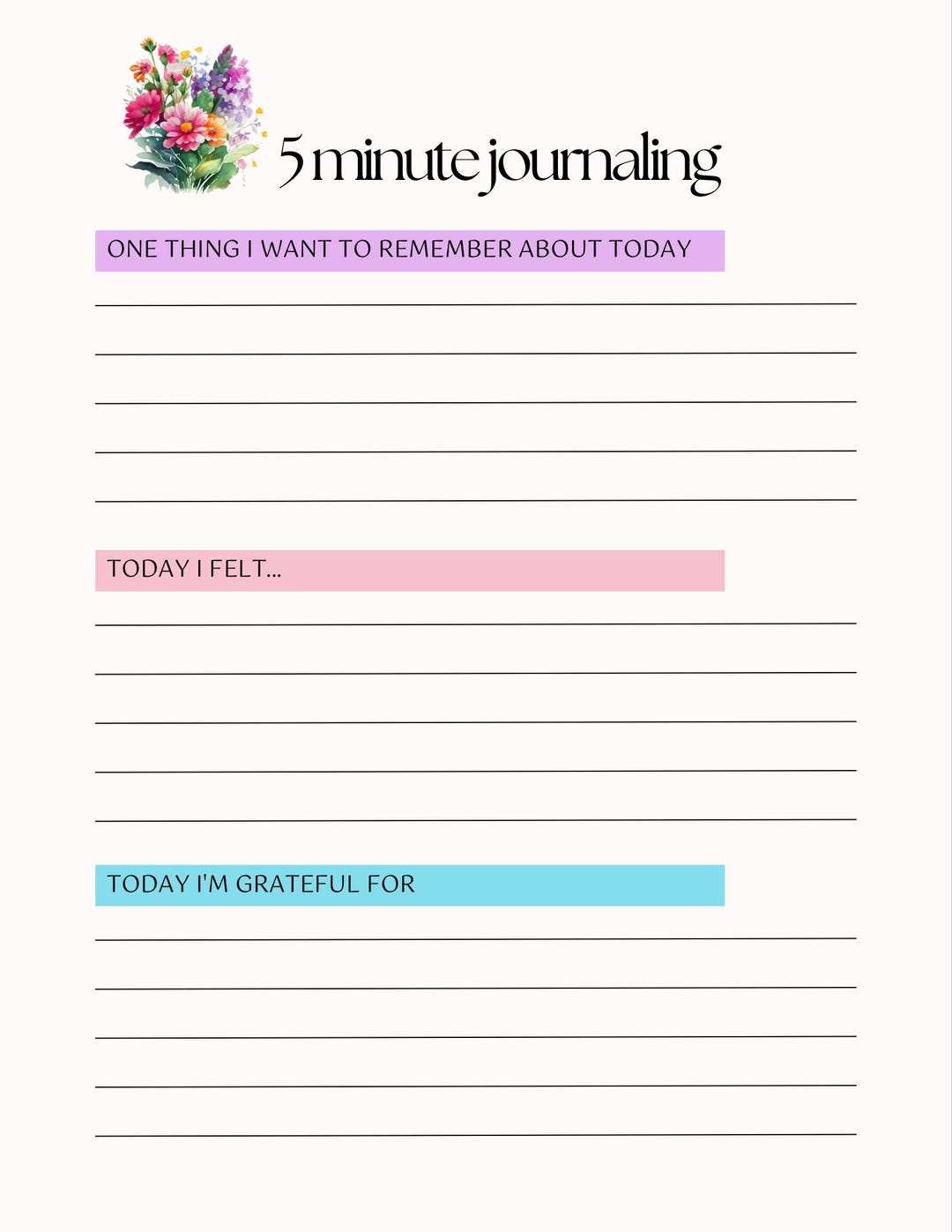 2025 Goals. 5 Minutes Journaling - Etsy