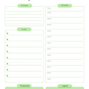 2024 - Green Theme Daily Planner. Calendar. Notes. Weekly Menu. - Etsy