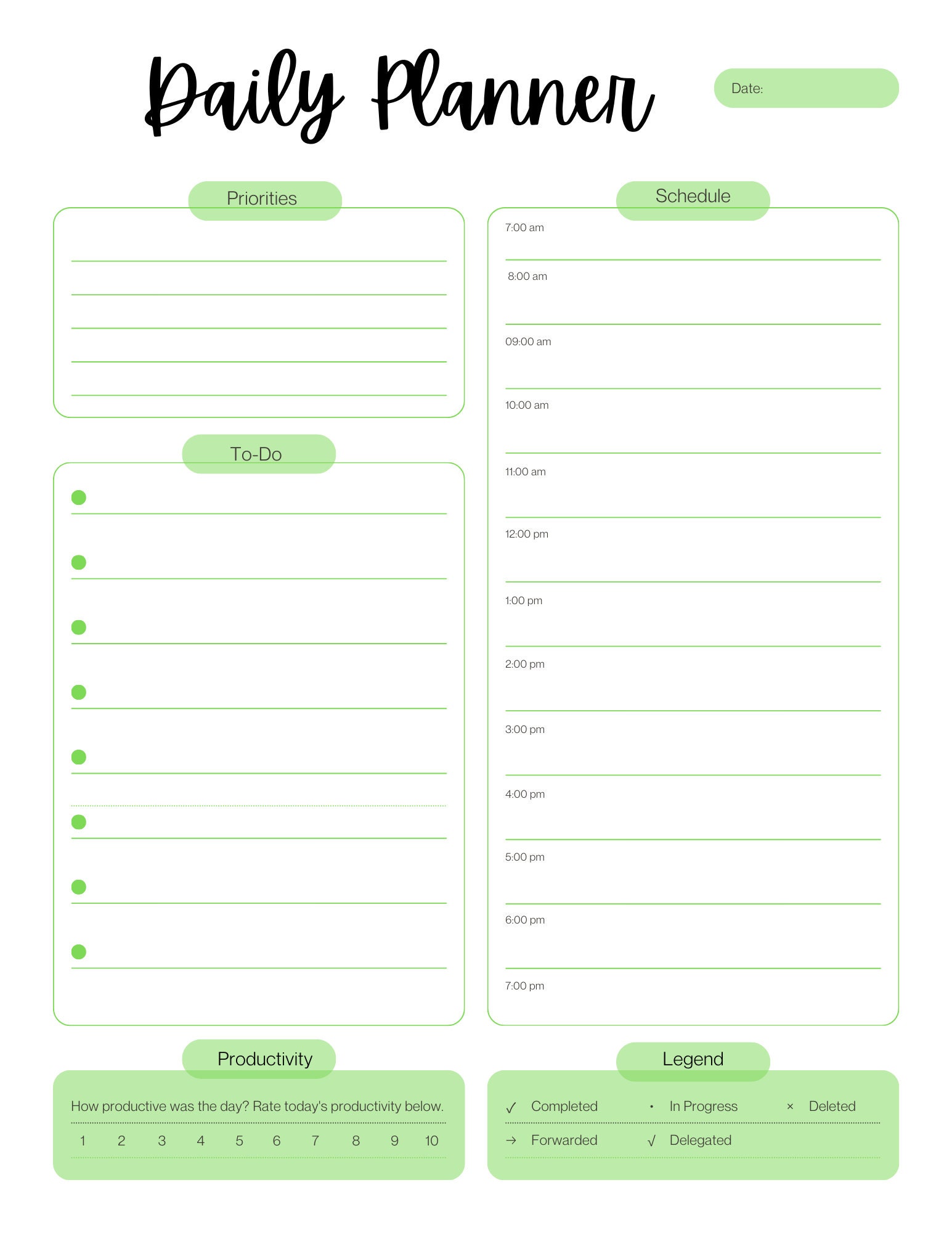 2024 - Green Theme Daily Planner. Calendar. Notes. Weekly Menu. - Etsy