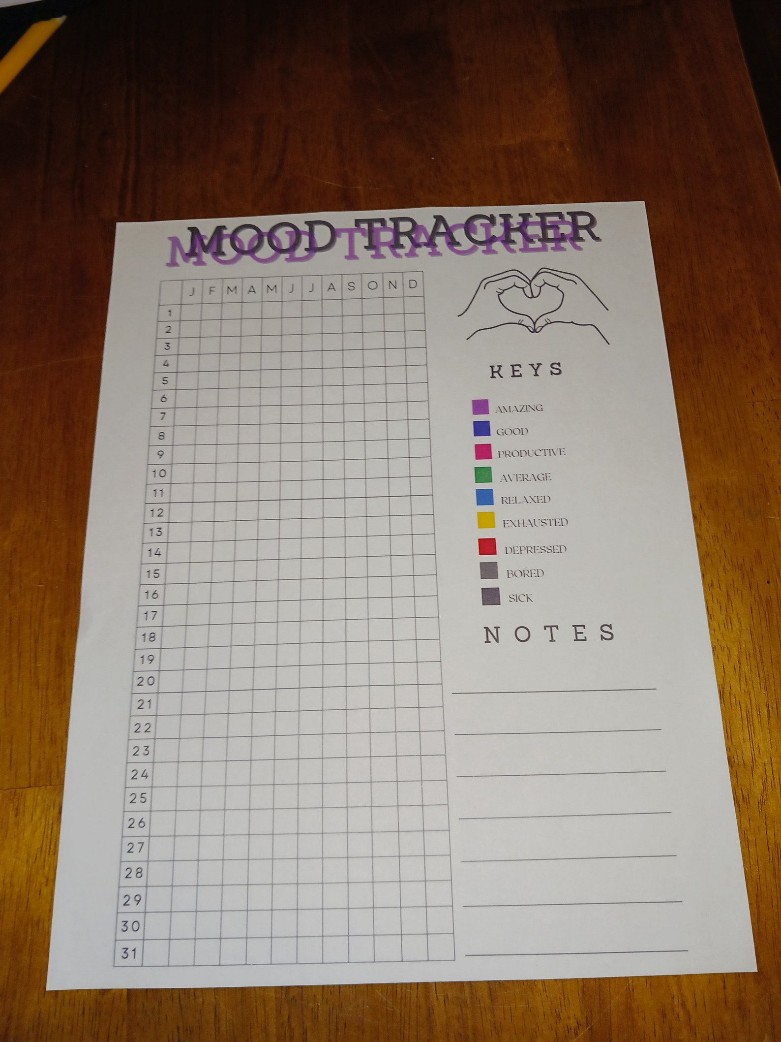 Mood Tracker M35. Different Colors for Different Moods. Easy to Track ...