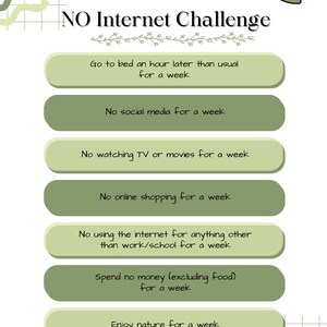 NO Internet Challenge. M77 Note Page. Monthly Budget. Self-care. - Etsy