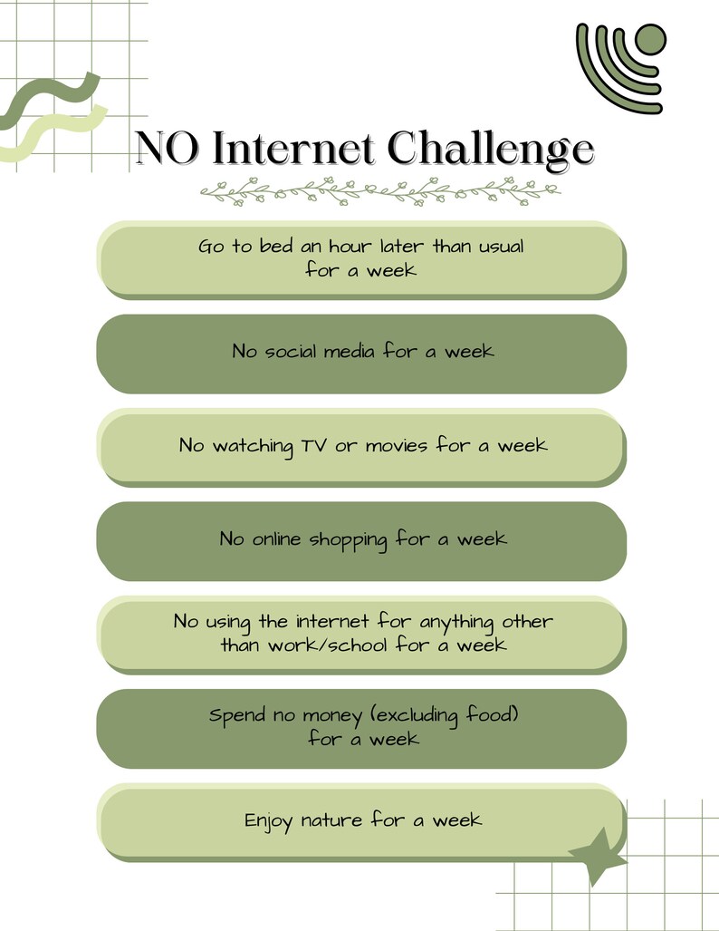 NO Internet Challenge. M77 Note Page. Monthly Budget. Self-care. - Etsy