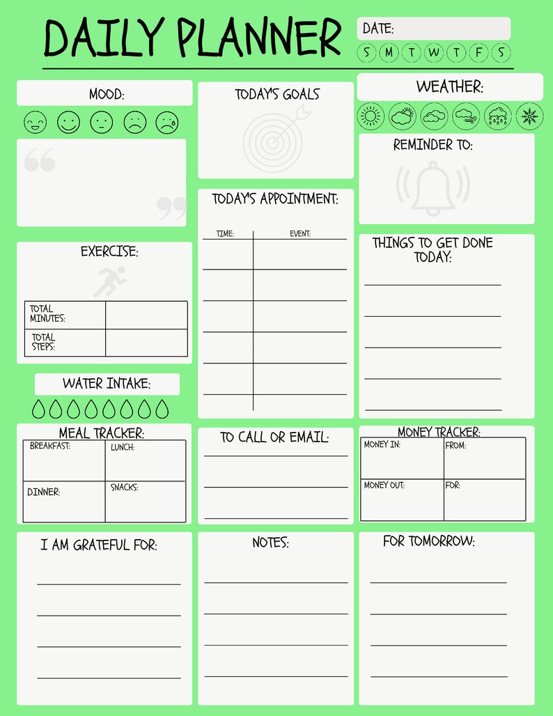 Colorful Daily Planner - Etsy