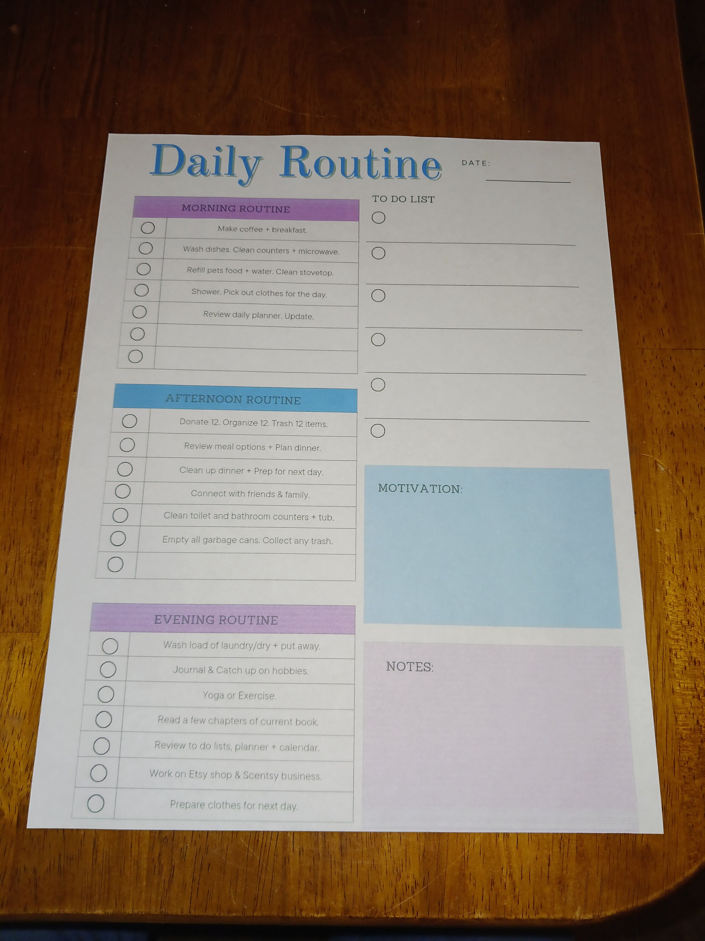 Daily Routine M49. Purple and Turquoise. Challenge. Notes. - Etsy