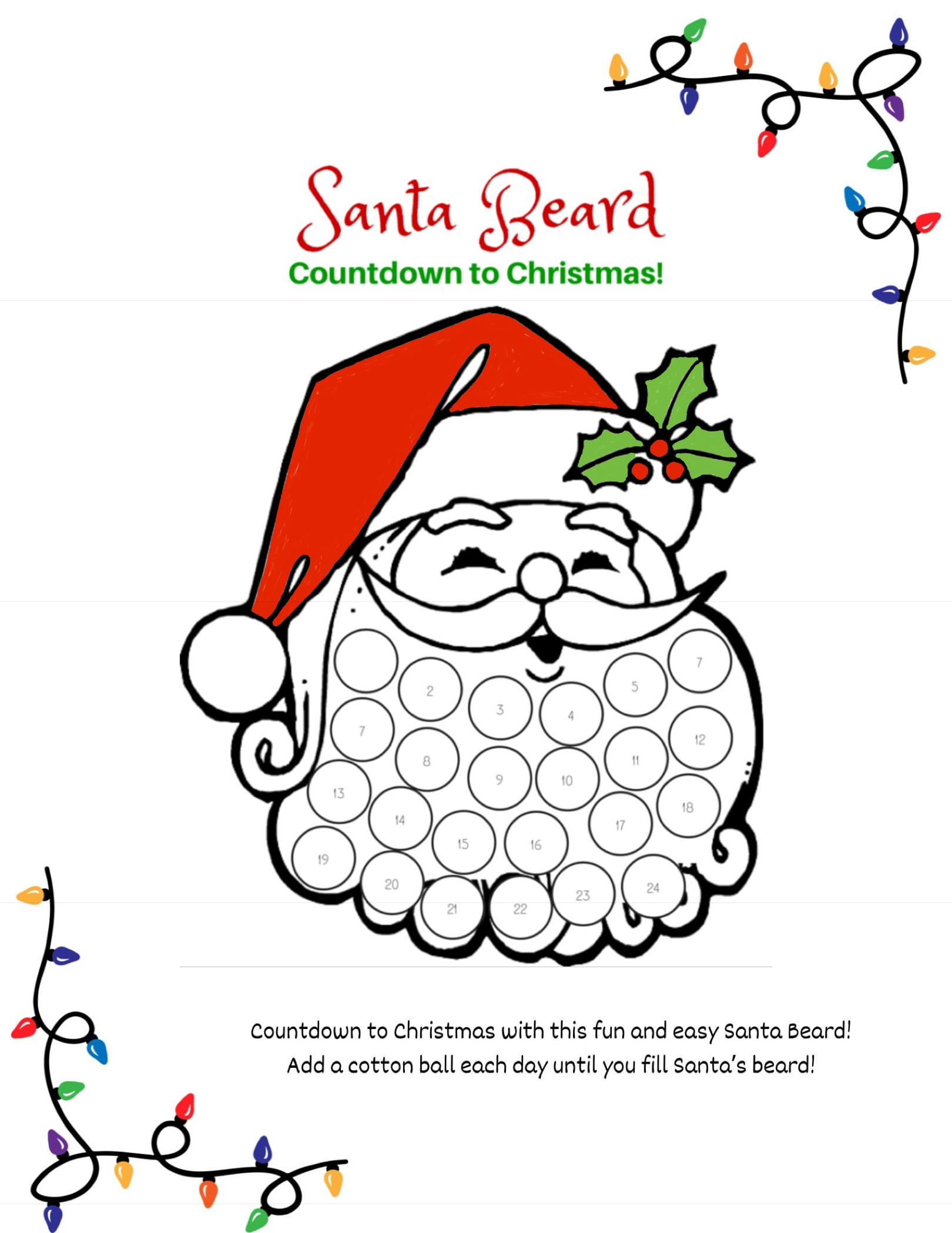 Santa Claus Countdown to Christmas Fun Template! - Etsy